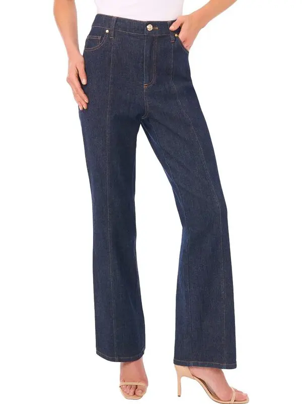 CECE DUPRAZ Seamed High-waist Flare Jeans - Indigo Night