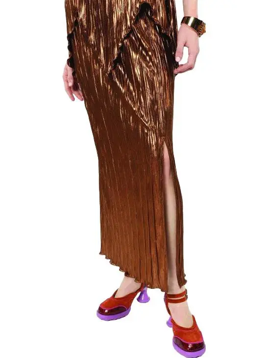 Anna Sui Fortuny Pleats Skirt - Bronze