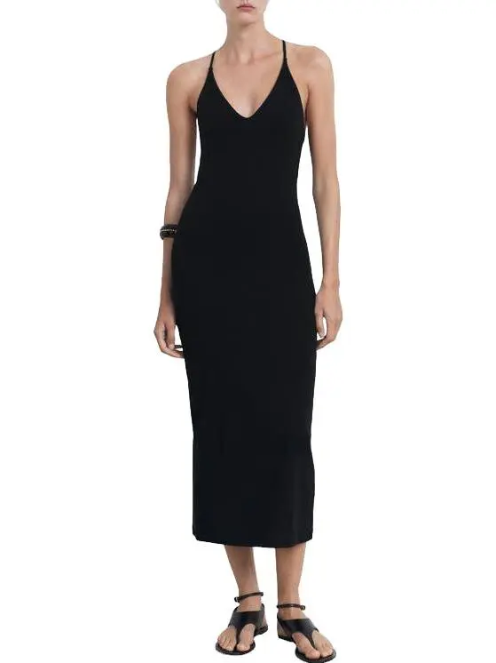Mango Sleeveless Midi Dress - Black