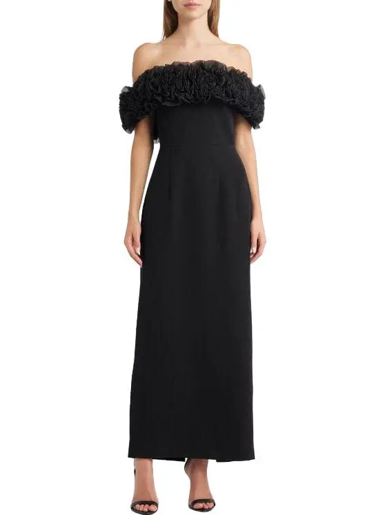 SONYA MODA Florence Off-the-shoulder Gown - Black