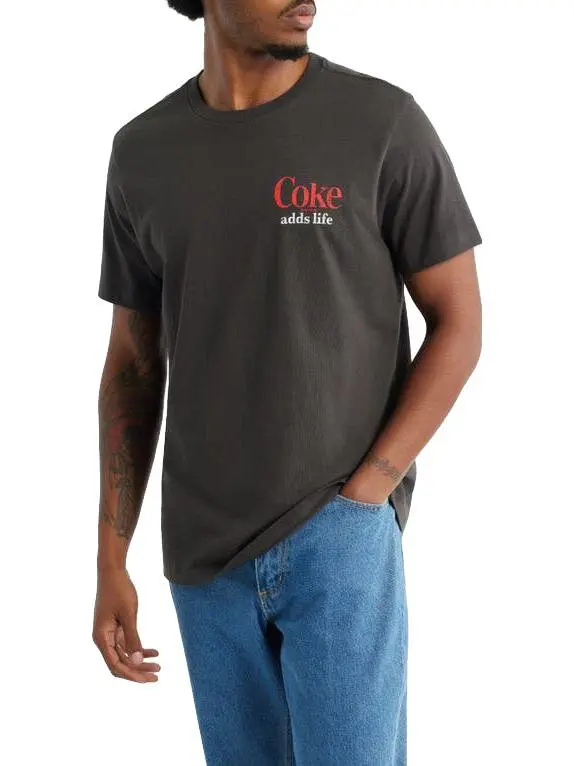 THE FORECAST AGENCY Coca Cola Sports Cotton Graphic T-shirt - Pirate Black