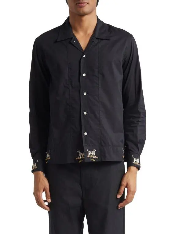 BODE Pointer Embroidered Button-up Shirt - Black