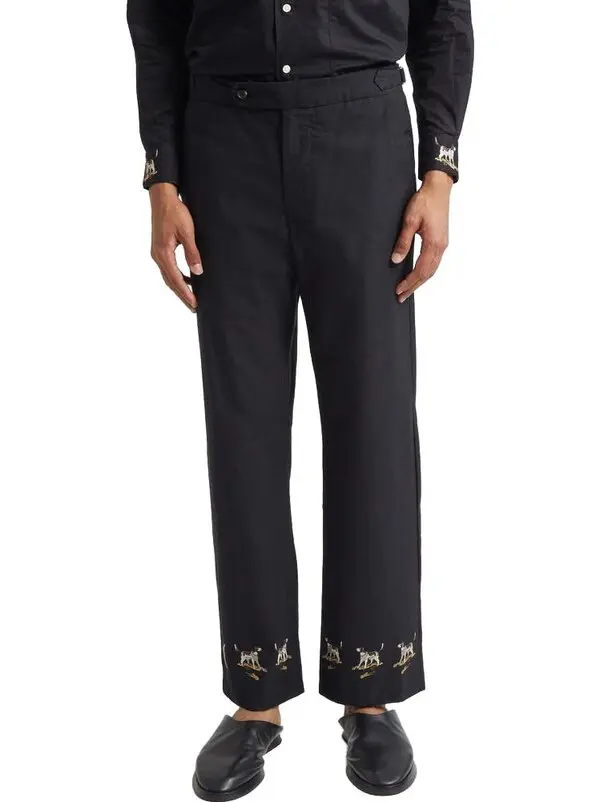 BODE Pointer Side Buckle Cotton Trousers - Black
