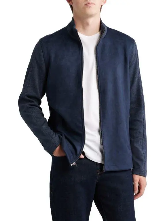 Johnston & Murphy Sueded Mixed Media Jacket - Navy