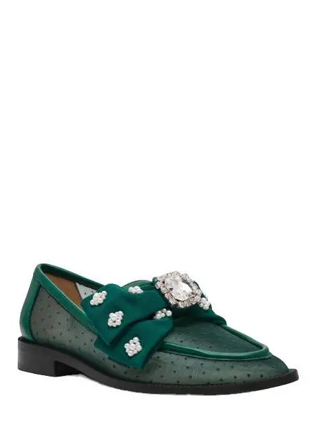 Betsey Johnson Pointed Toe Mesh Flat - Emerald