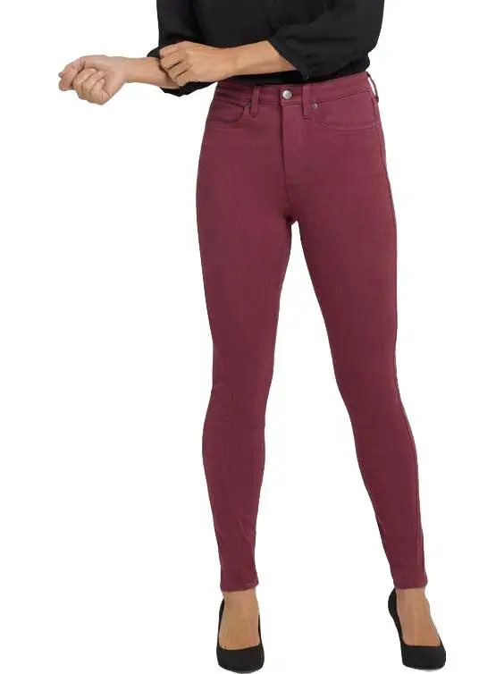 NYDJ Ami Twist Seam High Waist Skinny Jeans - True Burgundy