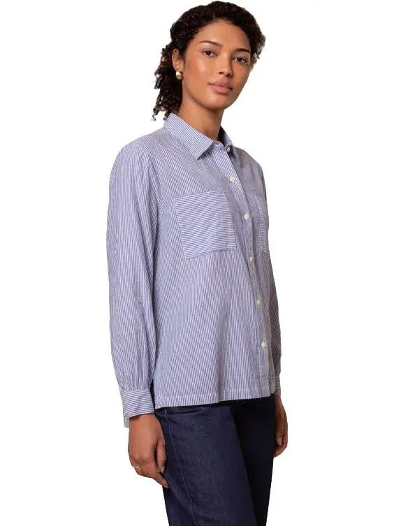 CELTIC & CO. Striped Side Split Shirt - Blue Stripe
