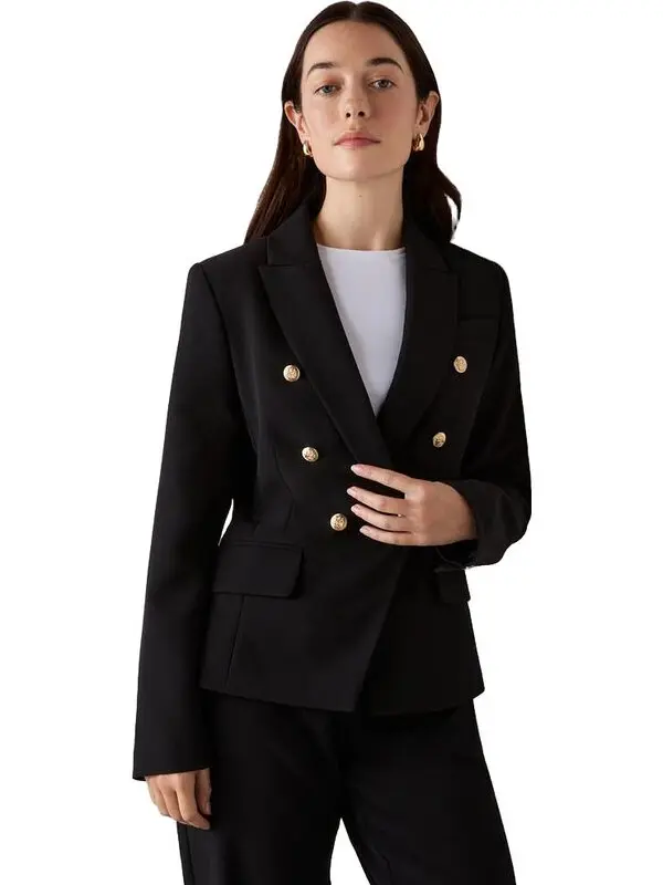 FINERY LONDON Lydia Button Detailed Blazer - Black