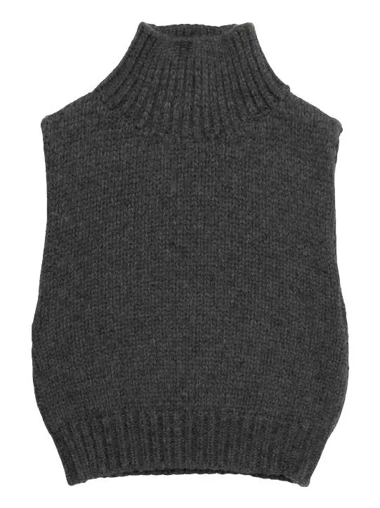 Deluc George Sleeveless Mock Neck Sweater - Dark Grey