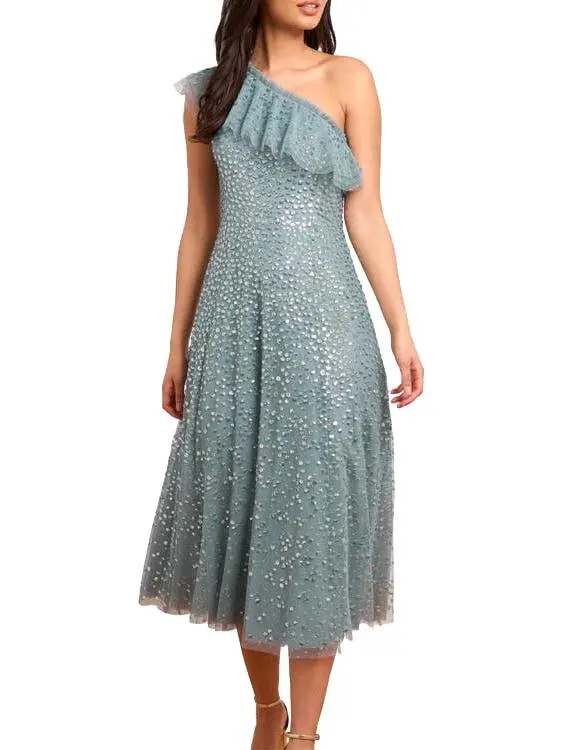 NEEDLE & THREAD Sequin Ballerina Dress - Thistle Blue