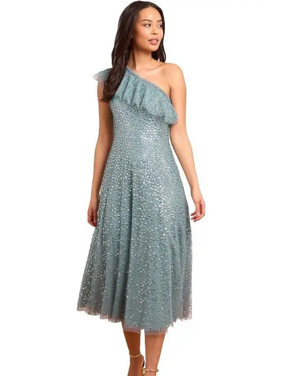 NEEDLE & THREAD Sequin Ballerina Dress - Thistle Blue