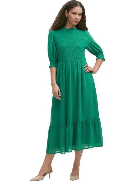 FINERY LONDON Amelia Chiffon Midi Dress - Green