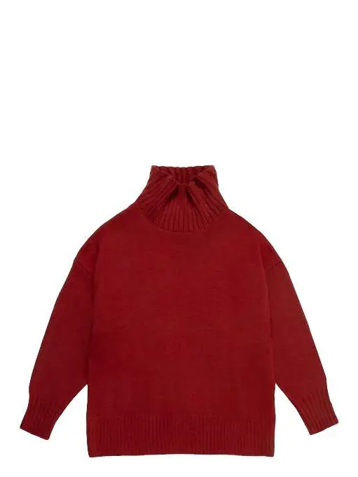 Deluc Peter Mock Neck Long Sleeve Sweater - Burgundy