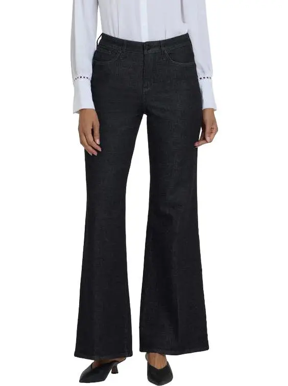 NYDJ Mia High Waist Wide Leg Palazzo Jeans - Black Rinse