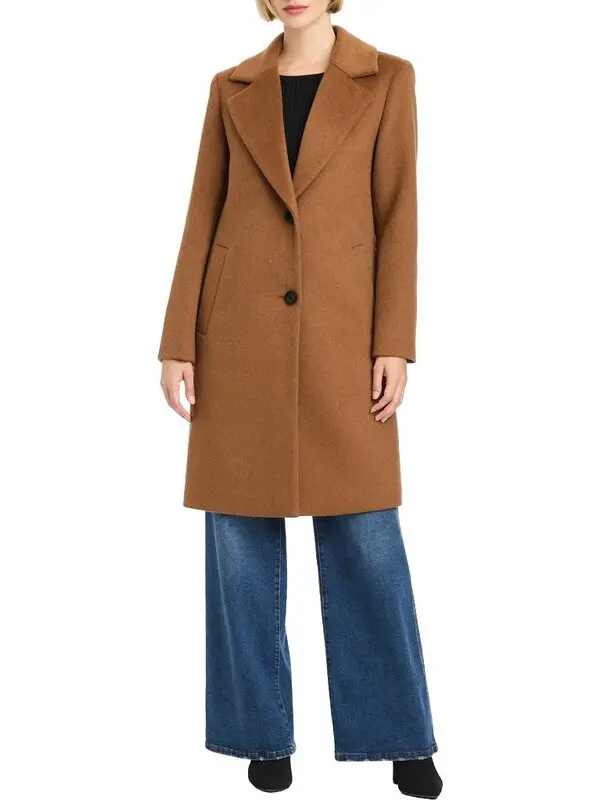 Vince Camuto Wool Blend Coat - Camel