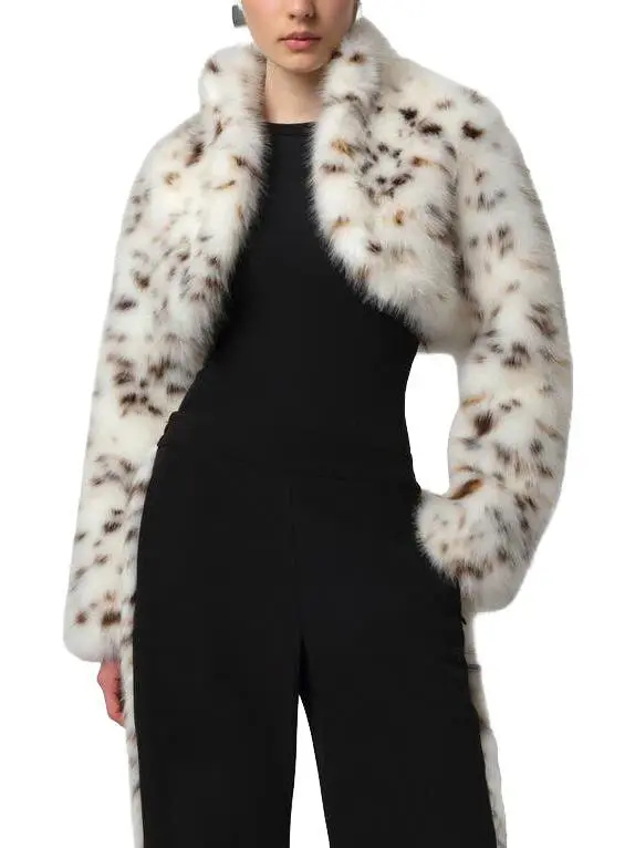 Apparis Odette Faux Fur Bolero - Blanc Multi