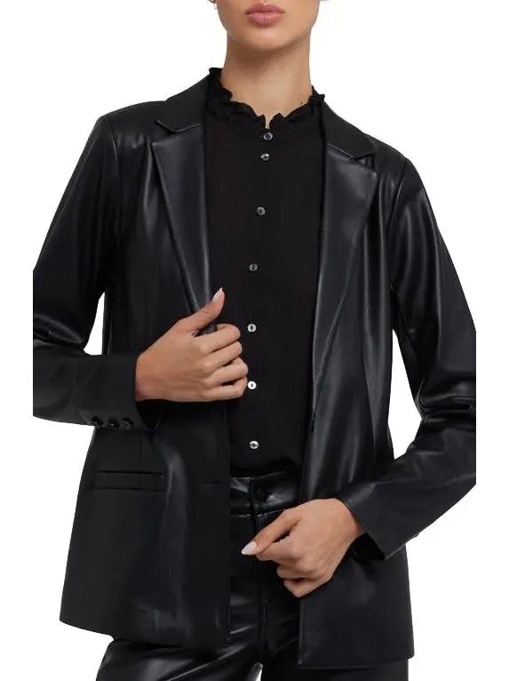 NYDJ Faux Leather Blazer - Black
