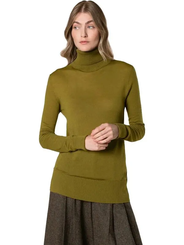 CELTIC & CO. British Merino Turtleneck Sweater - Moss