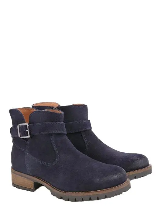 CELTIC & CO. Strap Detail Ankle Boots - Dark Navy