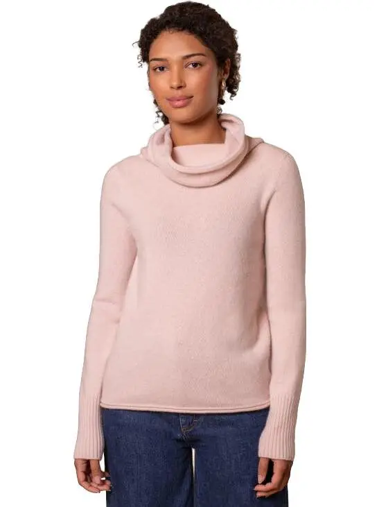 CELTIC & CO. British Supersoft Slouchy Cowl Neck Sweater - Peony