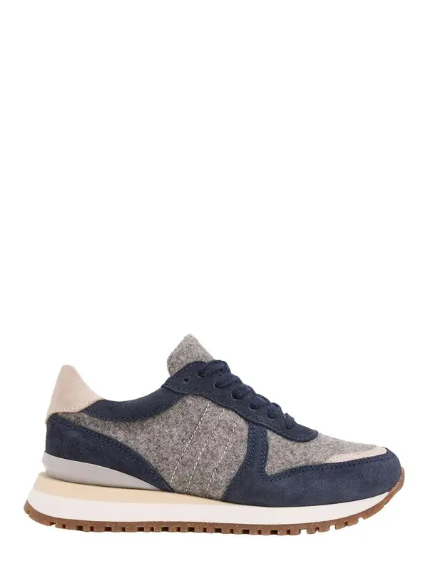 CELTIC & CO. Wool Panel Trainer - Navy/grey