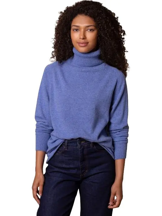 CELTIC & CO. Geelong Slouch Turtleneck Sweater - Cornflower