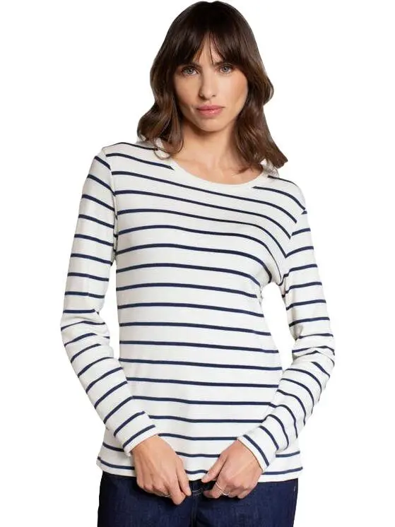 CELTIC & CO. Striped Long Sleeve T-shirt - Chalk/navy Stripe