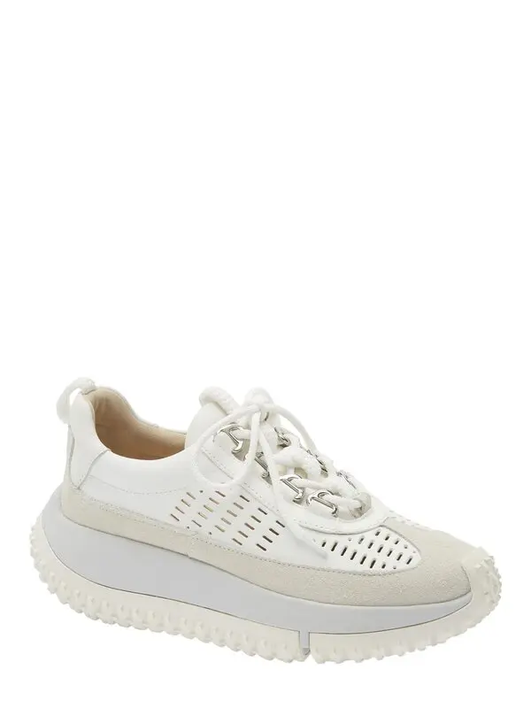 4CCCCEES Kapok Pinto Platform Sneaker - White