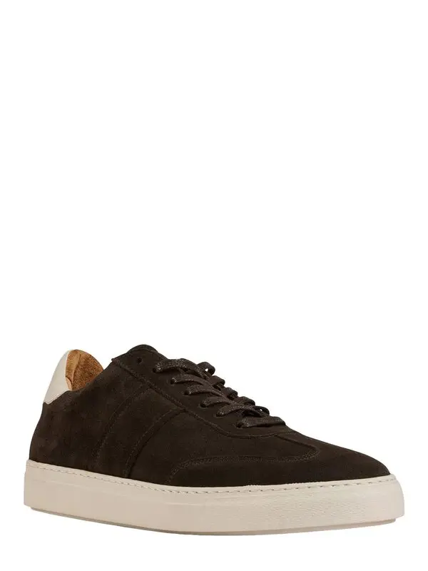 Aquatalia Metro Leather Sneakers - Dark Brown Suede