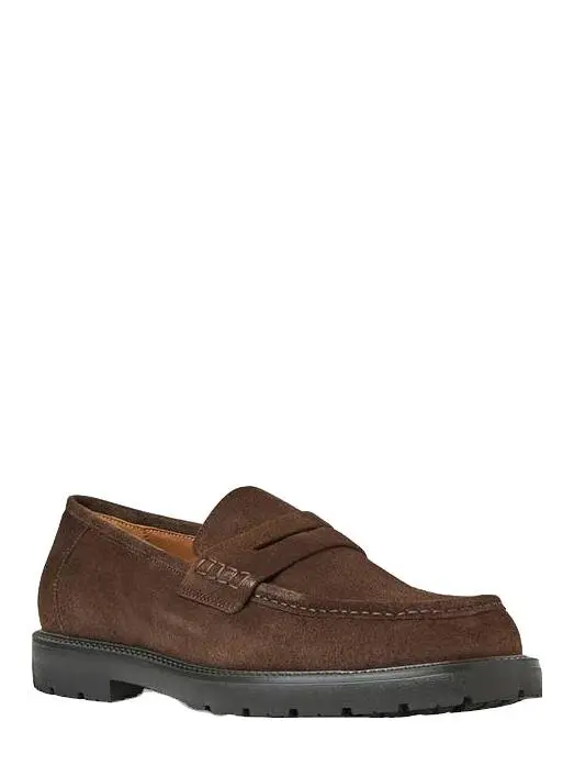 Aquatalia Blake Penny Loafer - Dark Brown Suede