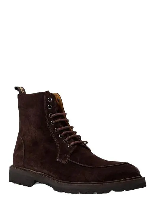 Aquatalia Danny Leather Lace-up Boots - Dark Brown Suede