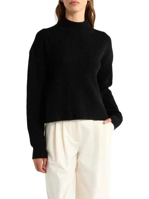 Max Mara Wool & Cashmere Ribbed Sweater - Black