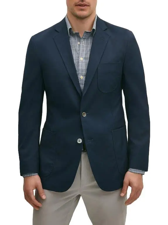 Brooks Brothers Performance Series Stretch Cotton Blend Blazer Jacket - Navy Blazer