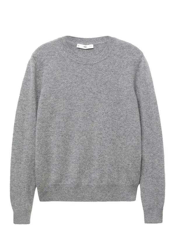 Mango Selection Crewneck Cashmere Sweater - Medium Heather Grey