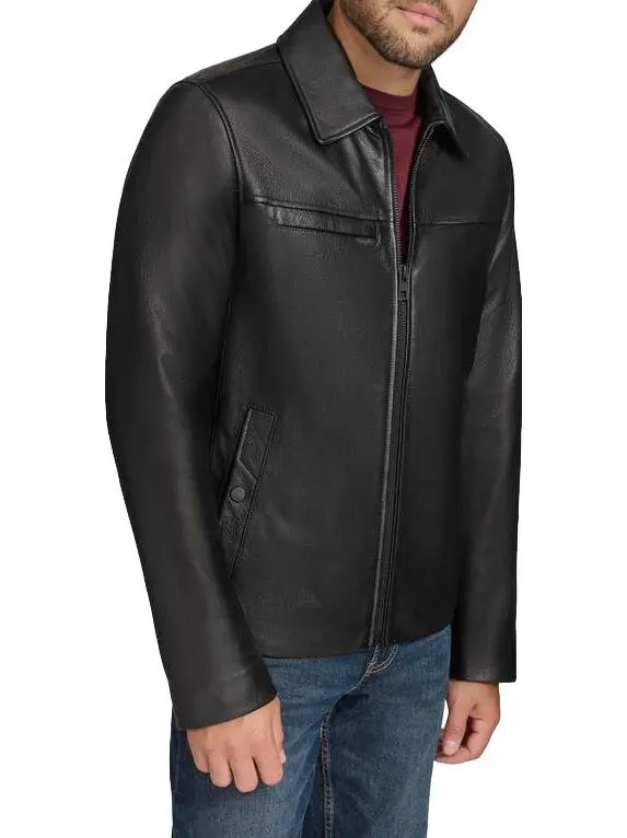 Andrew Marc Gosford Lambskin Leather Jacket - Black