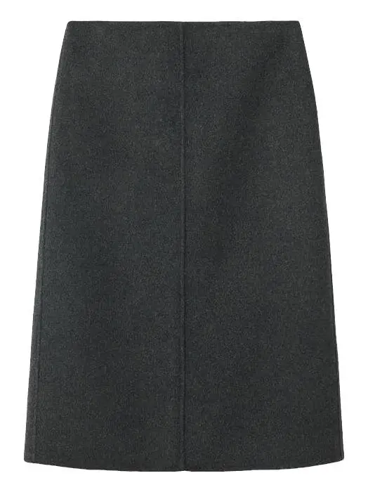 Mango Wool Blend Midi Skirt - Gray