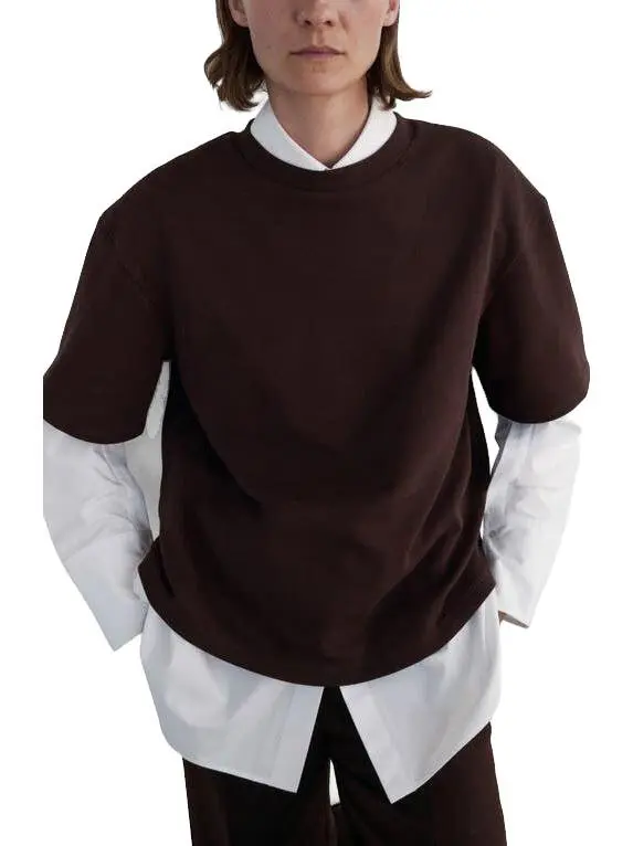 Mango Oversized Cotton Blend T-shirt - Brown