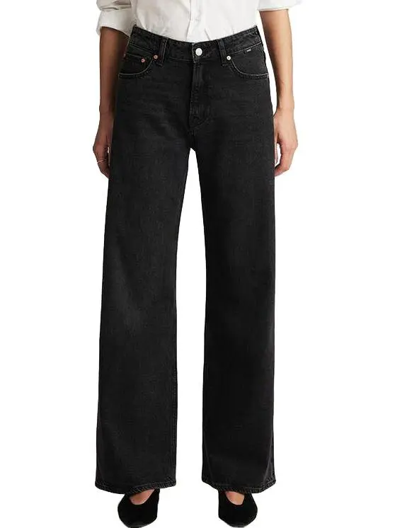 MAVI Florida Mid-rise Wide-leg Jeans - Dark Smoke Classic Blue