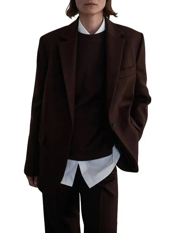 Mango Selection Oversize Wool Blazer - Brown