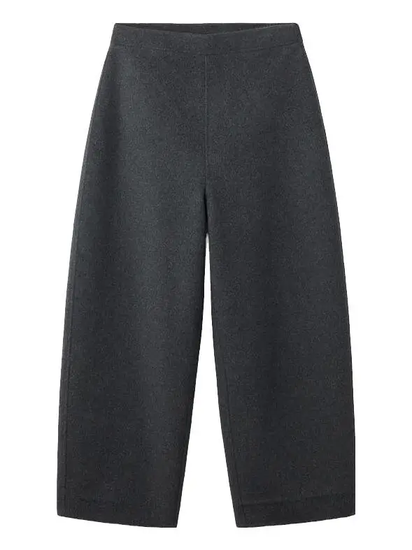Mango Wool Blend Balloon Trousers - Gray