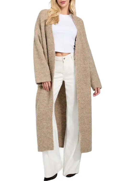 Guess Bouclé Longline Cardigan - Light Beige