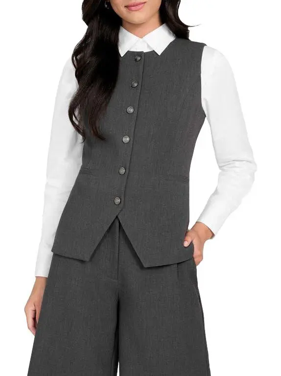 Guess Isabeau Button-up Vest - Grey Light