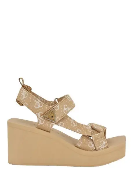 Guess Slingback Platform Wedge Sandal - Light Natural