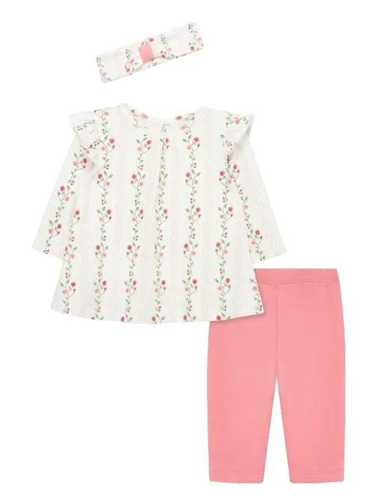 LITTLE ME Printed Tunic Set With Headband - Pink