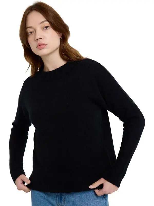 BRODIE CASHMERE Crew Neck Cashmere Jumper - Black