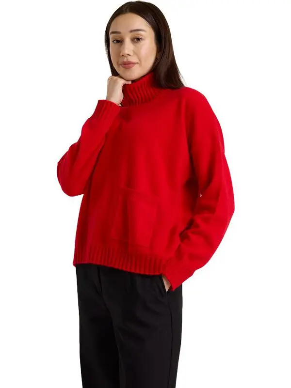 BRODIE CASHMERE Pippin Roll Neck Cashmere Sweater - Red