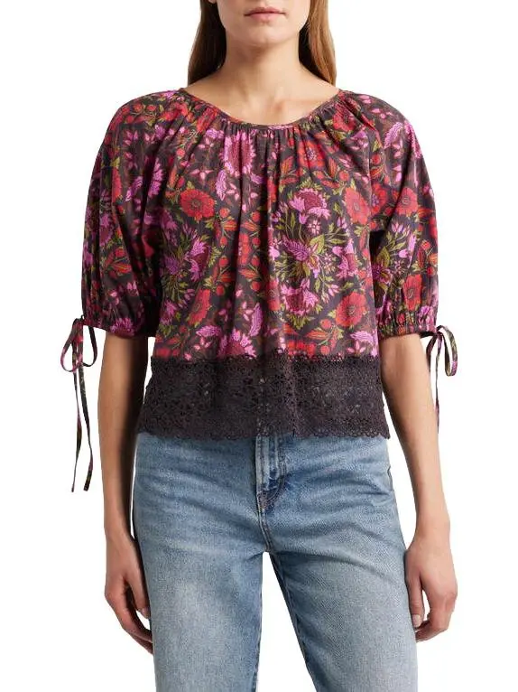 Love The Label Veda Floral Cotton Top - Tabitha Floral Print