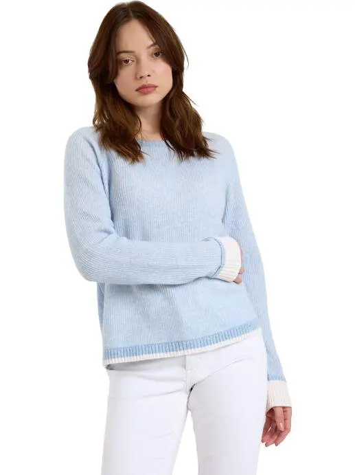 BRODIE CASHMERE Irene Crew Neck Cashmere Sweater - Blue Mist