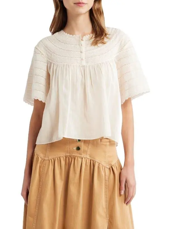 Love The Label Katrina Embroidered Blouse - White Swan