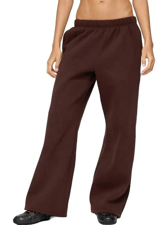 EDIKTED Branded Relaxed Fit Sweatpants - Brown